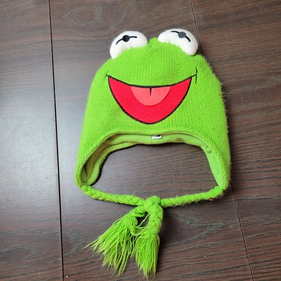 Disney | Accessories | The Muppets Kermit Frog Puppets Knit Hat Green ...